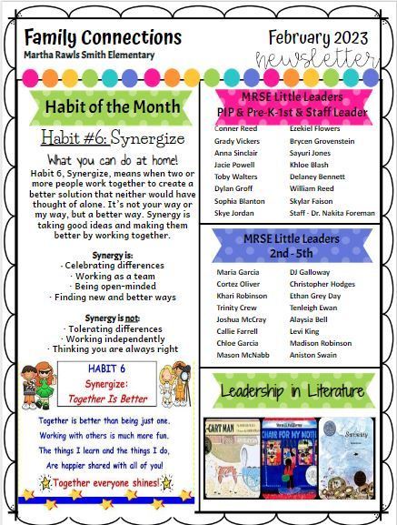 February Family Connection | Martha Smith Elementary School